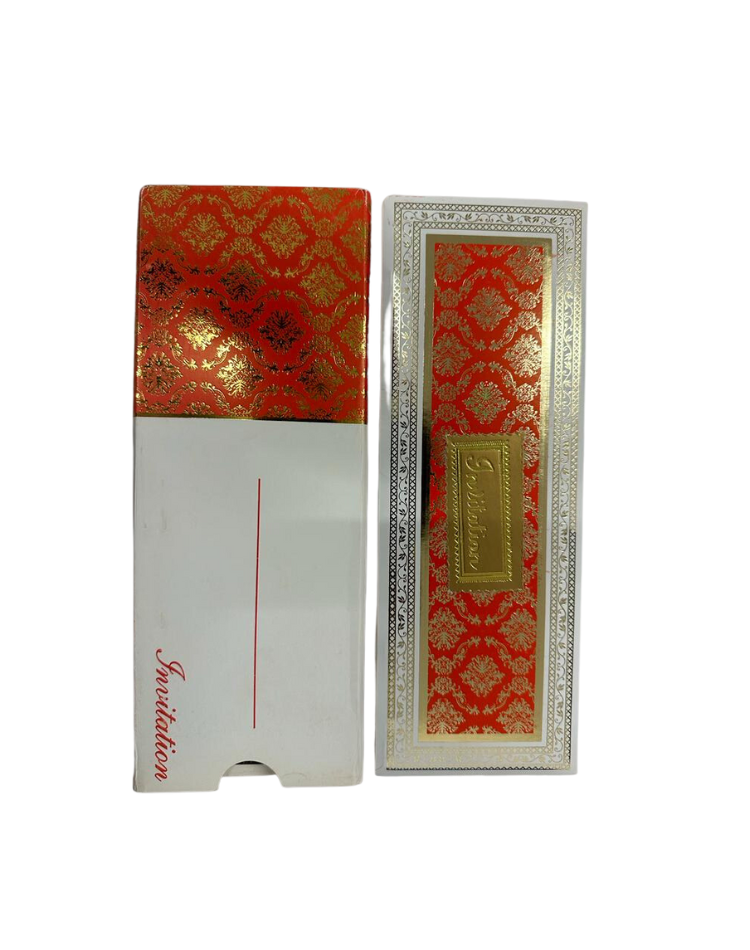 Personalised Wedding Card with red gold design | UM Collection